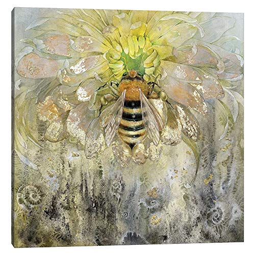 iCanvas SLW18 Bee Canvas Print by Stephanie Law, 12" x 12" x 1.5" Depth Gallery Wrapped