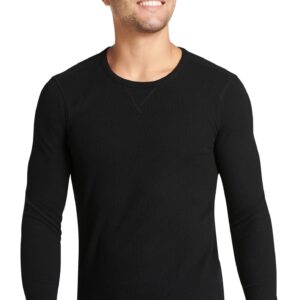 Jockey Men's Baselayer Long Sleeve Waffle Crew, Black, L