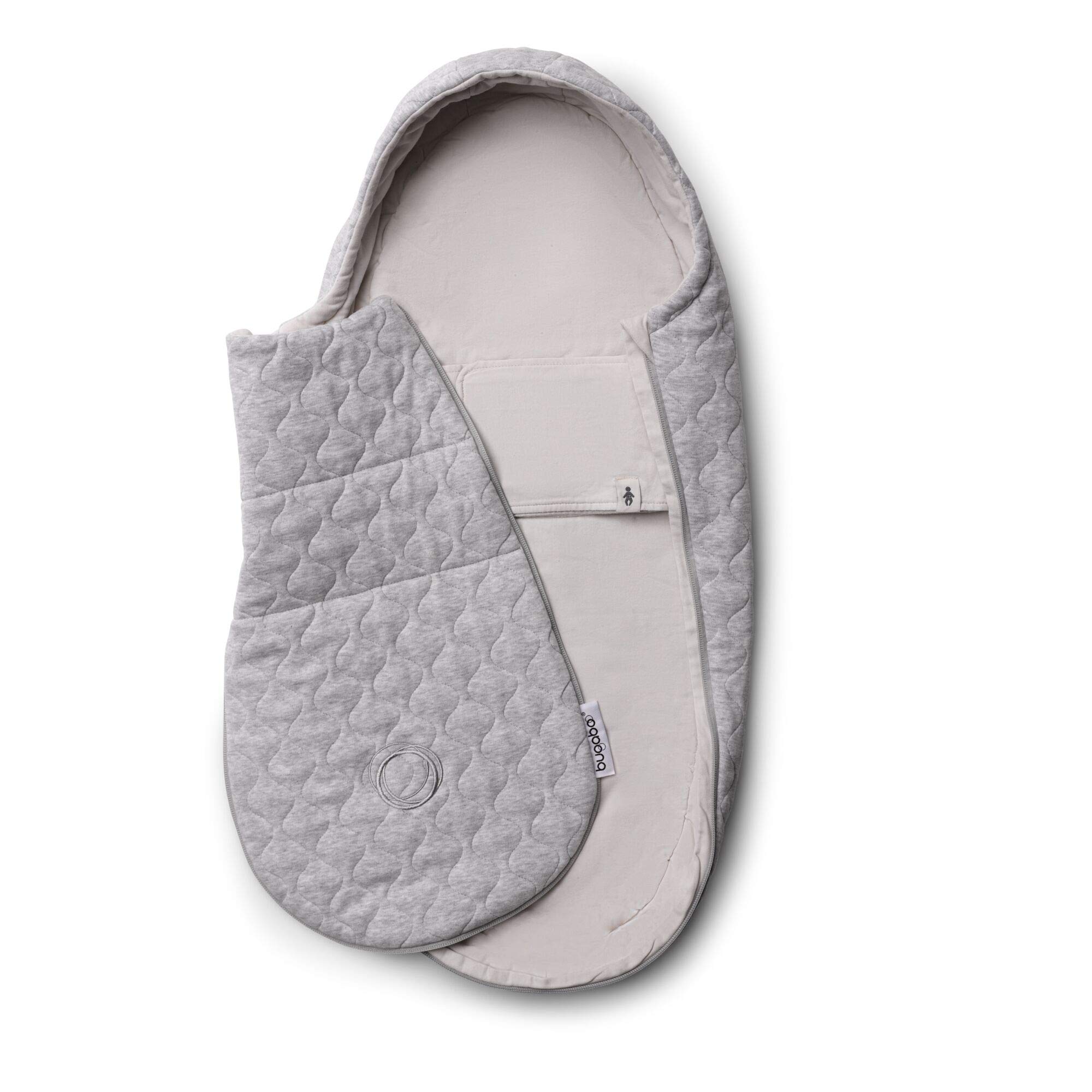 Bugaboo Newborn Inlay - Footmuff Suitable from Birth up to 6 Months - Light Grey Melange