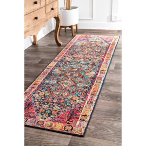 nuloom erline colorful bohemian runner rug, 2' 6" x 6', multi