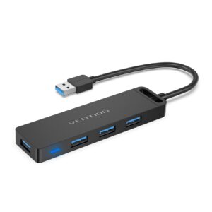 vention usb hub - multi usb port splitter ultra-slim multiport usb 3.0 hub adapter fast data transfer for laptop, macbook, printer, ps4, pc, flash drive, mobile hdd (0.5ft/0.15m)