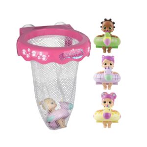 bloopies floaties bath toy - 4 doll set + organizer