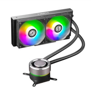 lian li galahad aio240 rgb black dual 120mm addressable rgb fans aio cpu liquid cooler - ga240b (galahad aio 240 black)