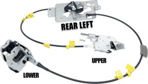 rear door lock latch with cable assembly left driver side for 2004-2008 ford f-150 extended cab pickup upper and lower locking latches assembly 6l3z18264a01b 8l3z18264a01b