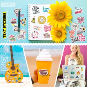 300pcs Inspirational Stickers for Teens, Adults, Motivational Encouraging Stickers for Laptop, Water Bottles, Waterproof Quote Stickers for Journal, Positive Back to School Stickers