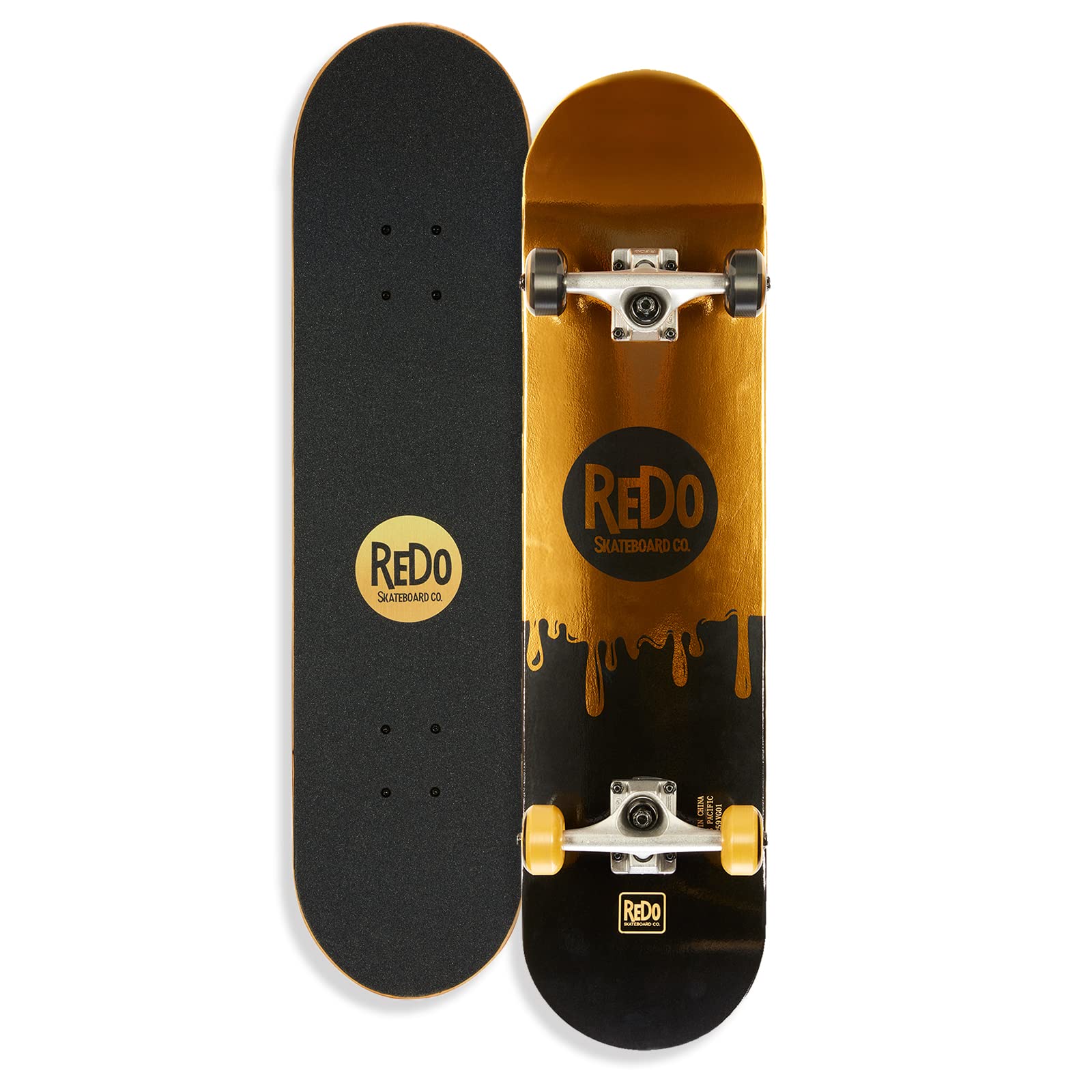 ReDo Skateboard 31" x 7.675" Champion Drip Pop Complete Skateboard for Boys Girls Kids Teens