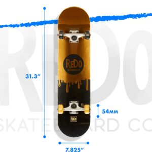 ReDo Skateboard 31" x 7.675" Champion Drip Pop Complete Skateboard for Boys Girls Kids Teens