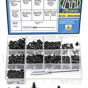 CO-RODE 711pcs Motherboard Standoffs Screws Kit, SSD Screws, Replacement PC Computer Screws Set for Mainboard, HDD Hard Drive, SSD, Computer Case, Fan, Power Graphics,CD-ROM