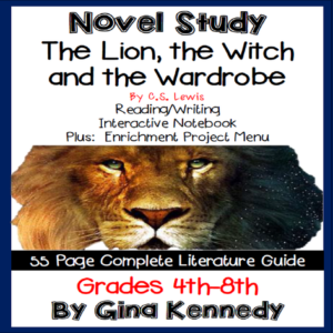 novel study- the lion, the witch and the wardrobe by c.s. lewis and project menu