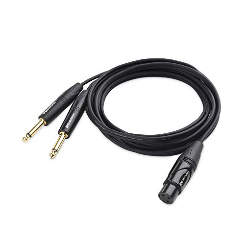 Cable Matters Female XLR to 1/4 Splitter Adapter Cable 6 ft (Dual 1/4 inch to XLR Mono Audio Cable)