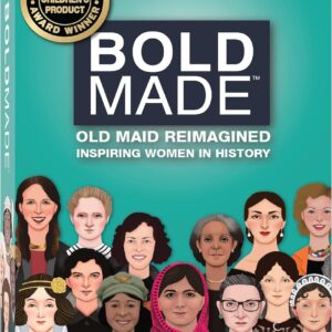 Bold Made Card Games for Kids & Adults - Unique Remake of Old Maid & Go Fish - Feminist Playing Cards, Co-Created by A 9 Year Old, Features 40 Hand-Drawn Portraits of Amazing Women in History