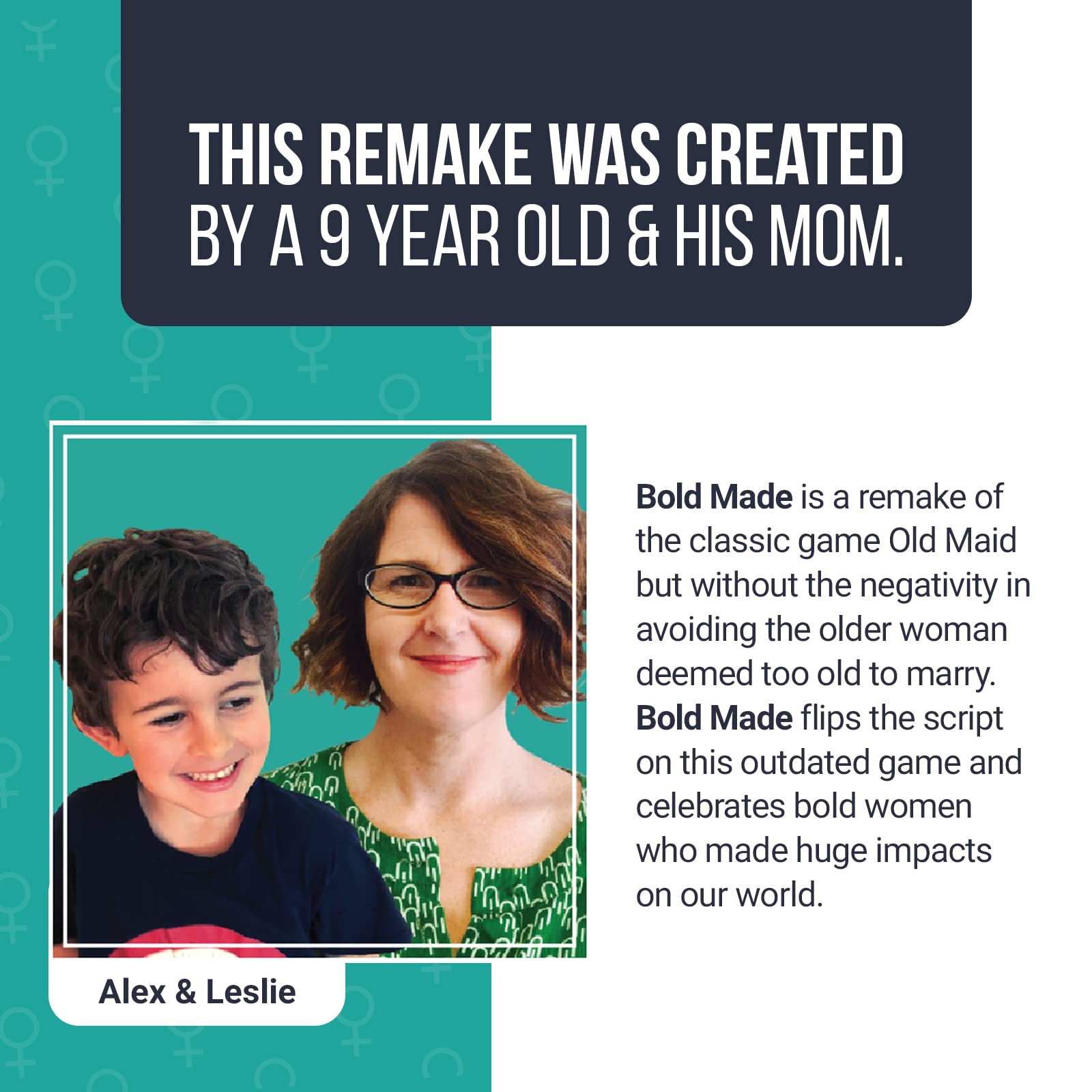 Bold Made Card Games for Kids & Adults - Unique Remake of Old Maid & Go Fish - Feminist Playing Cards, Co-Created by A 9 Year Old, Features 40 Hand-Drawn Portraits of Amazing Women in History