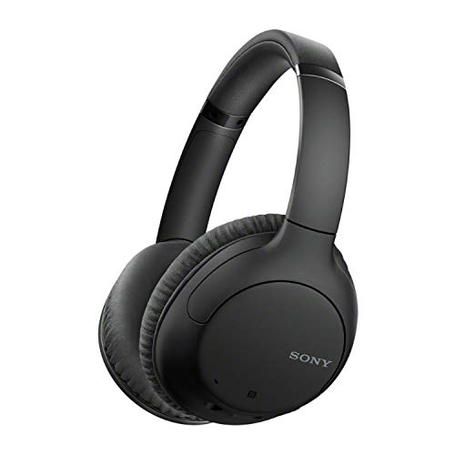 Sony WHCH720NWireless Bluetooth Noise Canceling Over-The-Ear Headphones (Black) Bundle with Headphone Hanger Mount with Built-in Cable Organizer (2 Items)