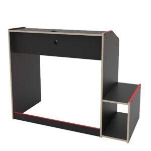 Polifurniture Legend Gaming Desk, Black & Red