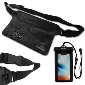 wise owl outfitters waterproof fanny pack and dry bag - adjustable waist pack for men & women - perfect for beach, boating, swimming, kayaking and outdoor water sports