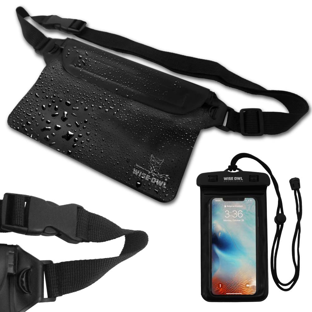 Wise Owl Outfitters Waterproof Fanny Pack and Dry Bag - Adjustable Waist Pack for Men & Women - Perfect for Beach, Boating, Swimming, Kayaking and Outdoor Water Sports