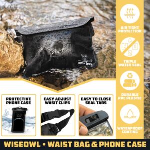 Wise Owl Outfitters Waterproof Fanny Pack and Dry Bag - Adjustable Waist Pack for Men & Women - Perfect for Beach, Boating, Swimming, Kayaking and Outdoor Water Sports