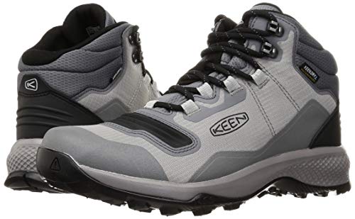 KEEN Men's Tempo Flex Mid Height Lightweight Waterproof Hiking Boot, Drizzle/Black, 12