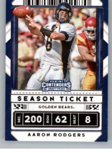 2020 panini contenders draft season ticket #3 aaron rodgers cal golden bears football card