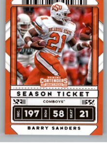 2020 panini contenders draft season ticket #9 barry sanders oklahoma state cowboys football card