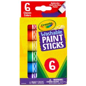 Washable Paint Sticks, No Water Required, Paint Set for Kids, Art Supplies, 6 Count