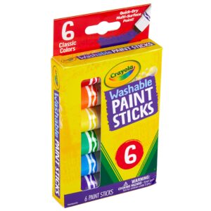 Washable Paint Sticks, No Water Required, Paint Set for Kids, Art Supplies, 6 Count