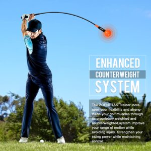 Zeonetak Golf Swing Trainer Aid - Golf Swing Training, Practice Warm-Up Stick for Strength,Rhythm, Flexibility, Tempo, and Balance Suit for Indoor & Outdoor (40 Inches, RED)