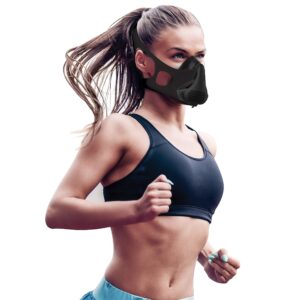 Aduro Sport High Altitude Training Mask Cardio Training Sports Mask Running Mask Breathing Training Workout Masks for Men Breathing Exercise Device (Black)