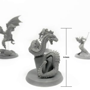 Citadel Black Colossal Onslaught Miniatures Set - 4 Pack - Large 50mm Base, D&D BBEG Unpainted Minis, Includes Dragon, Lich, Beholder, Basilisk