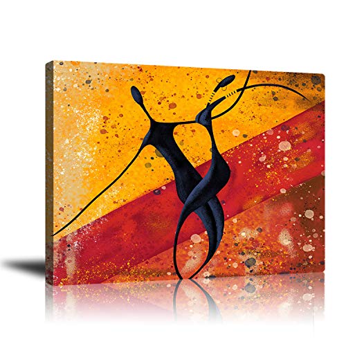 GUYUEHU Abstract Modern Dancers Wall Art Oil Paintings Living Room Decor Canvas Pictures Prints African American Couple Frame Poster Studio Showroom Dorm Bedroom Home Decoration 16x20 inch