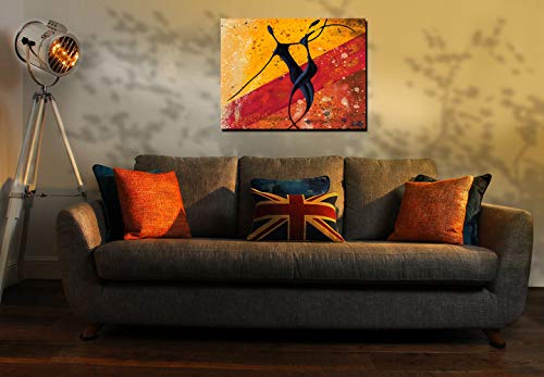 GUYUEHU Abstract Modern Dancers Wall Art Oil Paintings Living Room Decor Canvas Pictures Prints African American Couple Frame Poster Studio Showroom Dorm Bedroom Home Decoration 16x20 inch