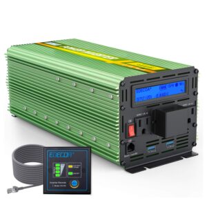 edecoa 3000 watt power inverter dc 12v to ac 110v 120v for car truck rv with lcd display and remote controller