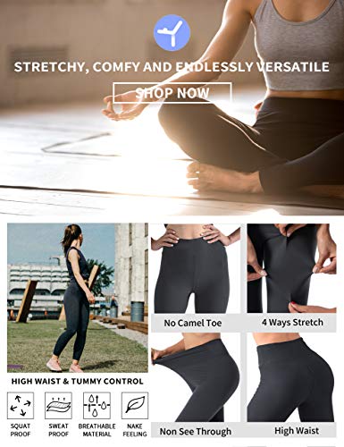 Chiphell High Waist Leggings for Women Tummy Control Workout Running Yoga Pants 3 Pack