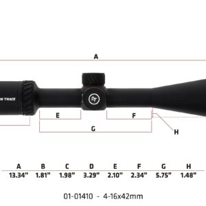 Crimson Trace Hardline 4-16x42mm Riflescope with SFP, MR1-MOA Reticle, Lightweight Solid Construction, Scope Caps and Lens Cloth for Hunting, Shooting and Outdoor