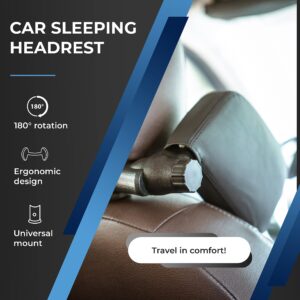 Car Headrest Pillow - Adjustable Car Seat Headrest Pillows with Memory Foam for Cushion & Support - U Shaped Car Neck Pillow & Head Rest for Sleeping Comfort - Universal Fit for All Ages & Heights