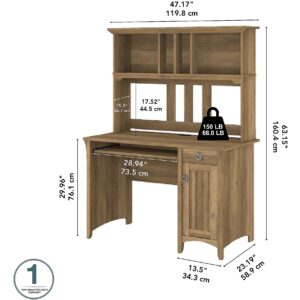 Bush Furniture Salinas Computer Desk with Hutch | Study Table with Drawers, Cabinets & Pullout Keyboard/Laptop Tray | Modern Home Office Desk in Reclaimed Pine | Work Desk with Storage