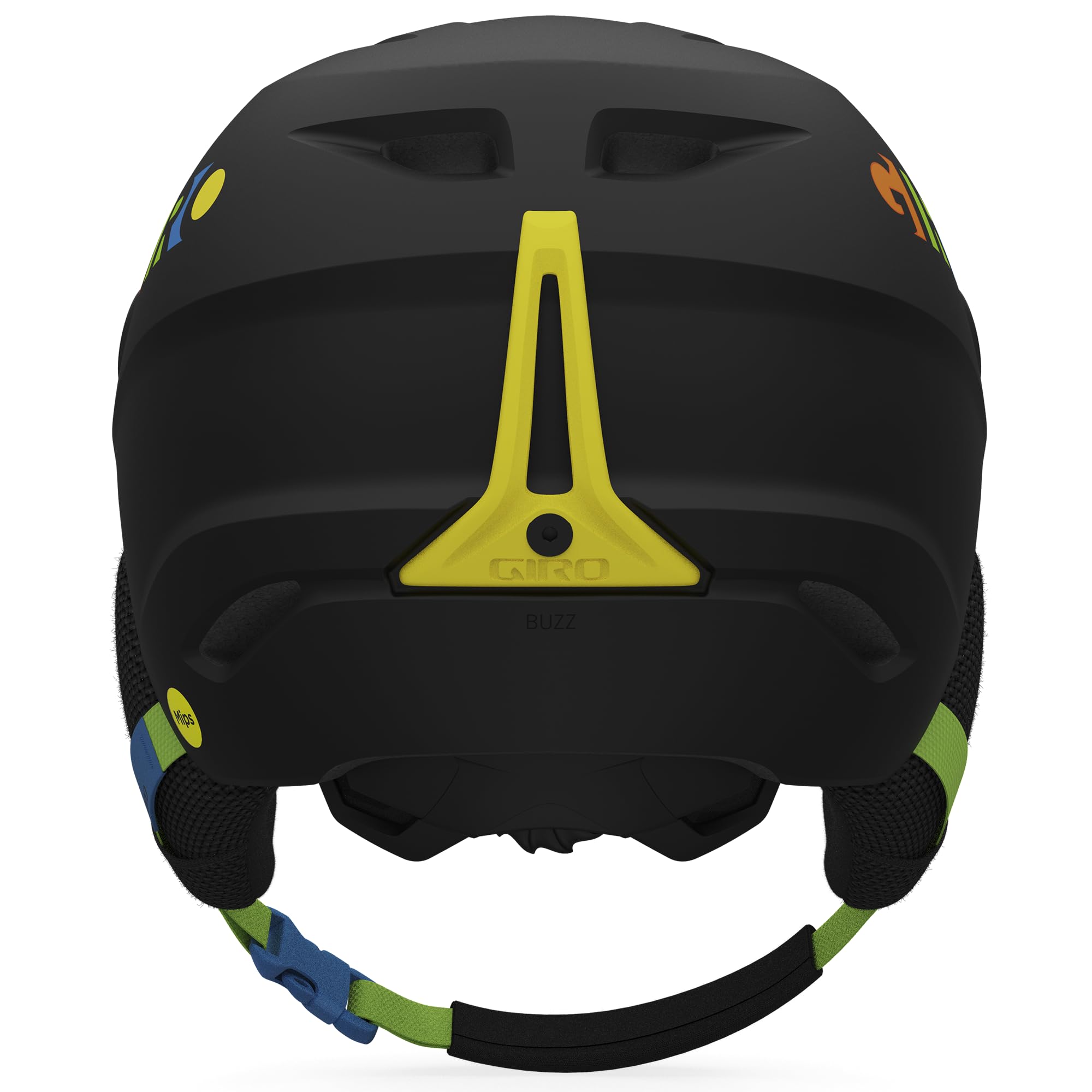 Giro Buzz MIPS Toddler Snowboard Ski Helmet w/Integrated Goggle Shield/Visor - Matte Black/Party Blocks - XS (48.5-52cm)