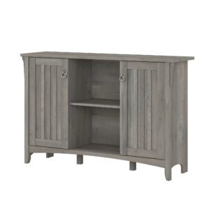 bush furniture salinas accent storage cabinet with doors in driftwood gray