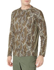 nomad mens pursuit long sleeve shirt | hunting shirt w/sun protection, mossy oak bottomland, x-large