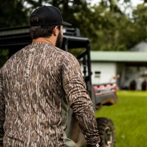 Nomad Mens Pursuit Long Sleeve Shirt | Hunting Shirt W/Sun Protection, Mossy Oak Bottomland, X-Large