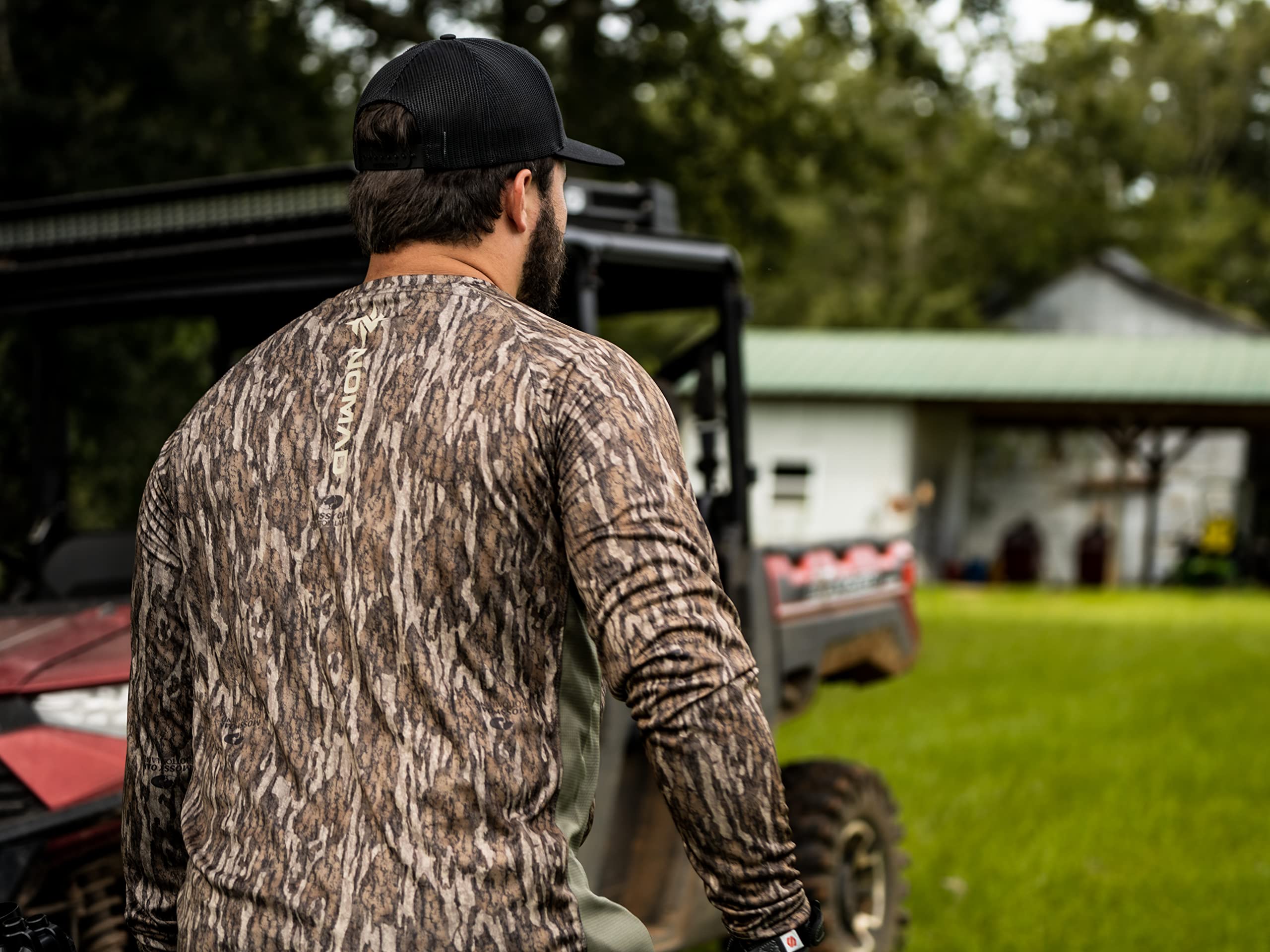 Nomad Mens Pursuit Long Sleeve Shirt | Hunting Shirt W/Sun Protection, Mossy Oak Bottomland, X-Large