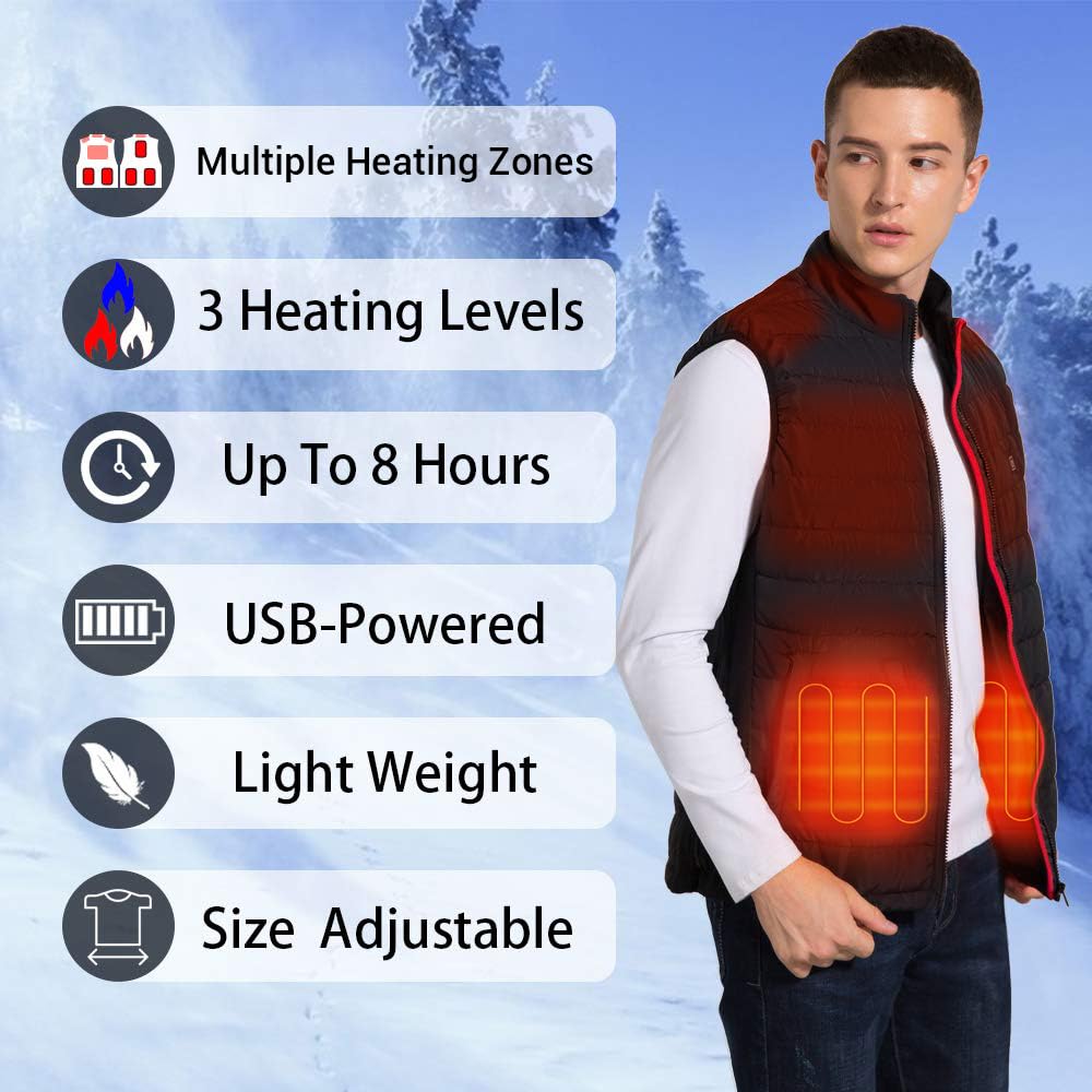 Hoson Heated Vest,Electric Lightweight Heated Vest For Men Women,Skating for Heated Jacket/Sweater/Thermal Underwear Battery