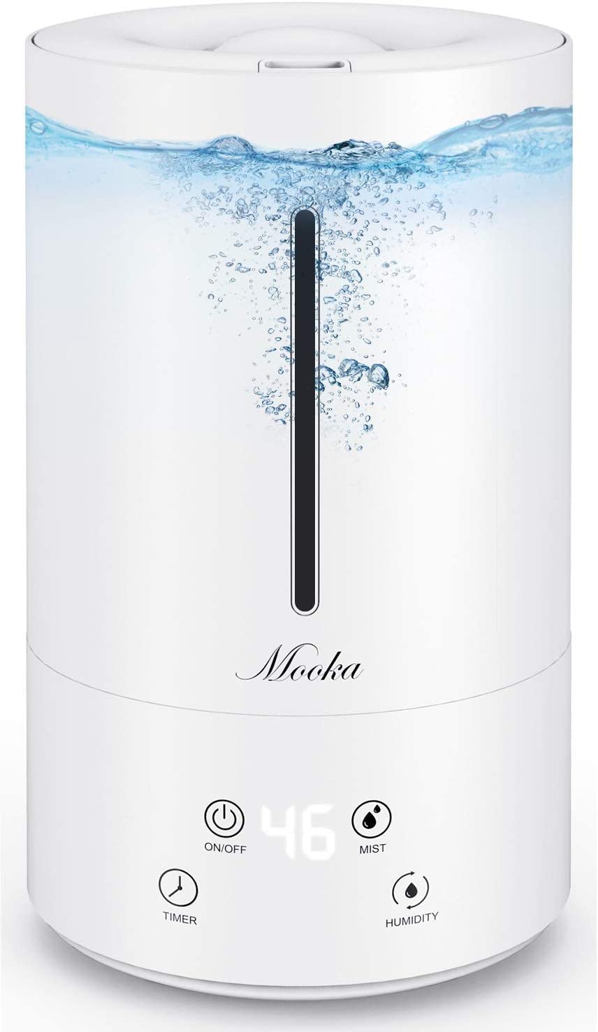 Mooka Humidifier, 4.5L(1.2Gal) Cool Mist Humidifier, Top Fill Cool Mist Humidifier for Bedroom, Large Room, Quiet Operation, 13-40 Hours, Auto Shut-Off Product Name