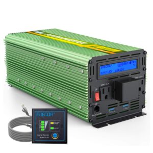 edecoa 24v 3000 watt power inverter dc 24v to ac 110v 120v 3000w power converter with lcd display and dual usb remote