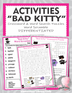 activities: bad kitty by nick bruel - includes crossword puzzle, word searches, and word scramble