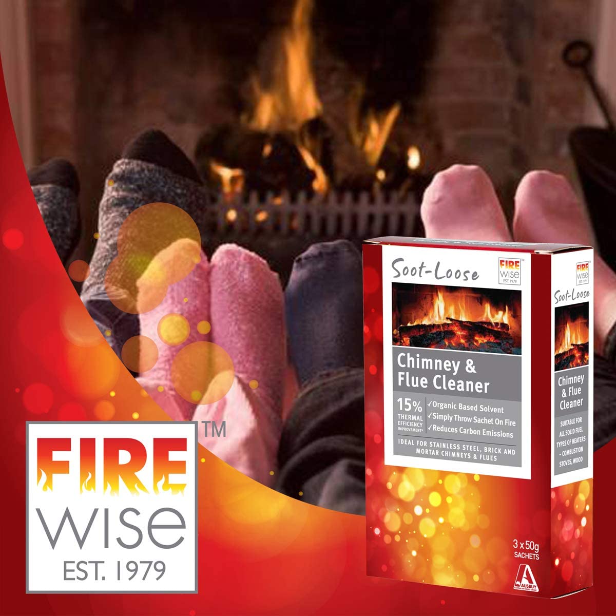 Firewise 18 Treatments Soot-Loose Chimney & Flue Cleaner Dissolves Soot, Tar and Creosote Increases Heater Efficiency, Reduces Smoke Emissions & Non-Corrosive