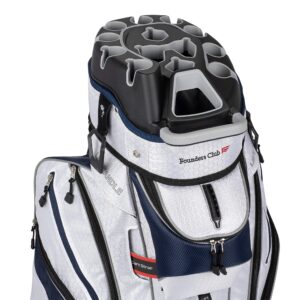 founders club premium cart bag with 14 way organizer divider top (white navy)