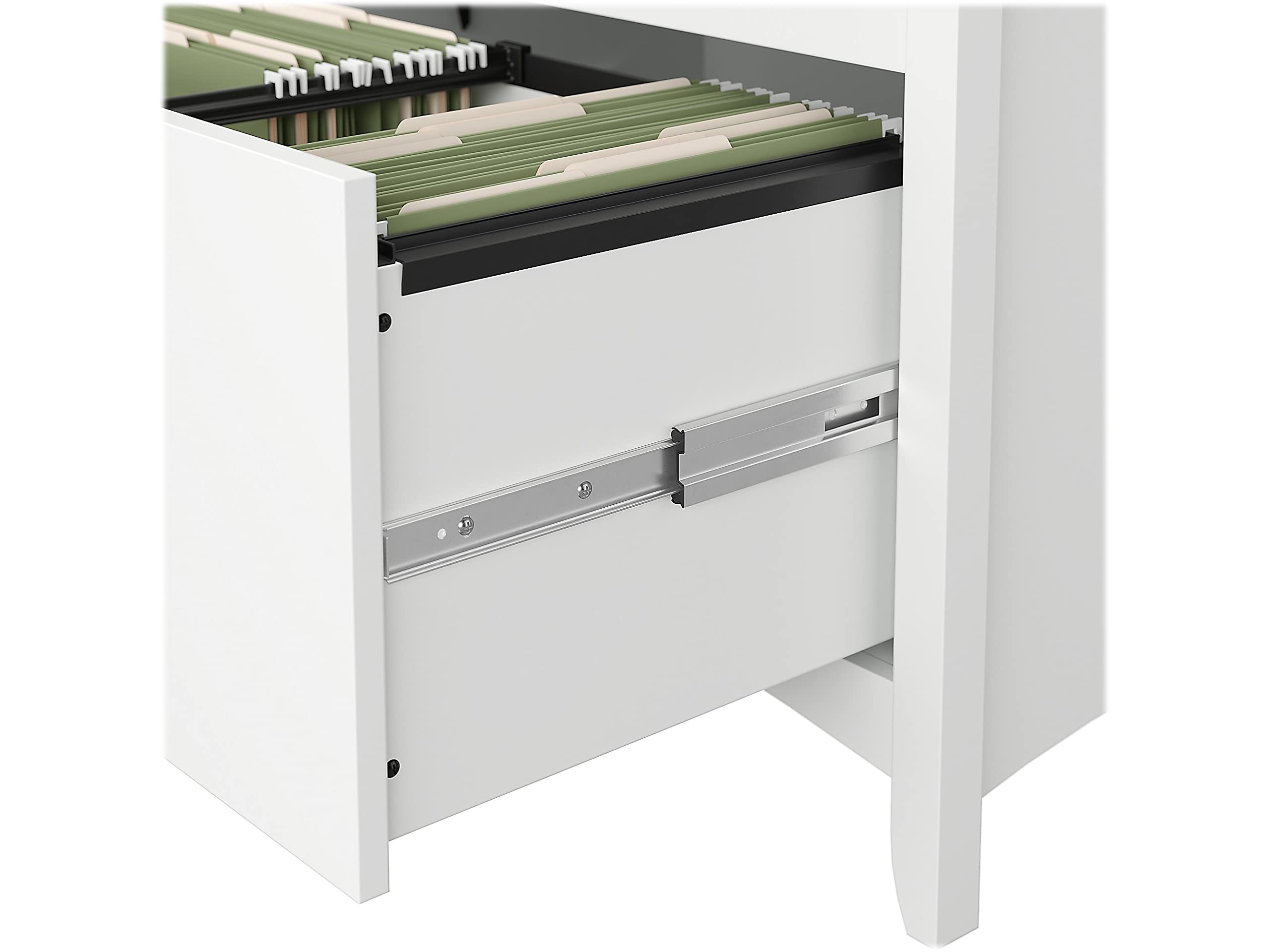 Bush Furniture Salinas 2 Drawer Lateral File Cabinet in Pure White and Shiplap Gray