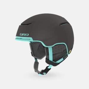 Giro Terra MIPS Ski Helmet - Snowboard Helmet for Women & Youth - Matte Coal/Cool Breeze - Size M (55.5-59 cm)