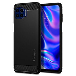 spigen rugged armor designed for motorola one 5g case (2020) - matte black